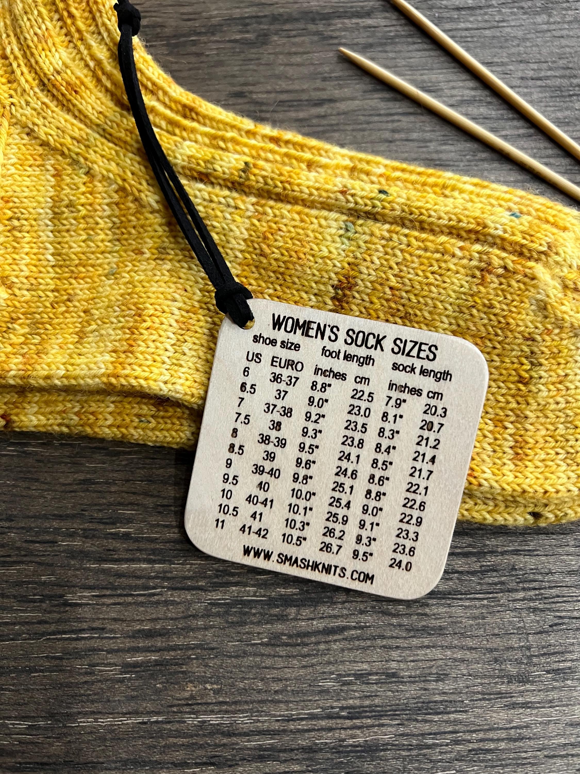 Knitter’s Wooden Reference Card Sock Sizes - Men's and Ladie's - Etsy