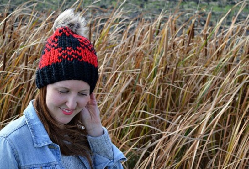Bison Beanie Knitting Pattern: Fair Isle Checkered Hat (PDF Pattern) - Etsy