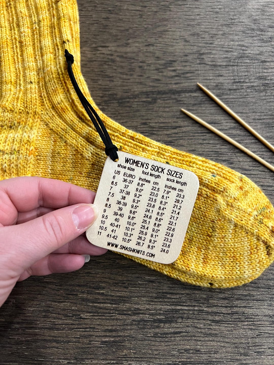 Knitter’s Wooden Reference Card Sock Sizes - Men's and Ladie's - Etsy