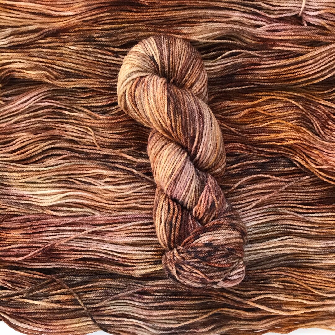 Handdyed Yarn “EYE of the TIGER” Brown Tan Beige Chocolate SW Merino ...
