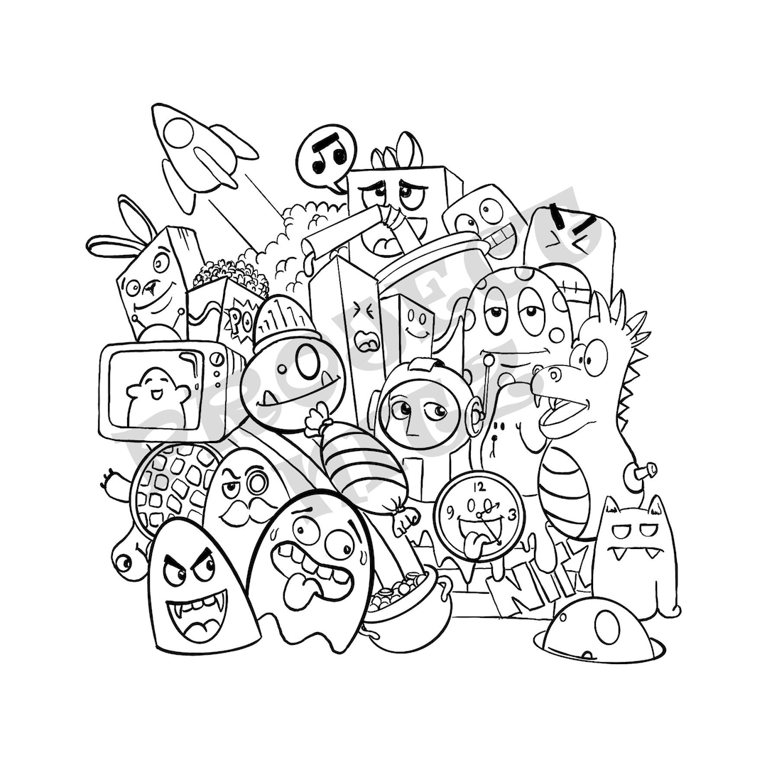 Doodle Coloring Page - Etsy