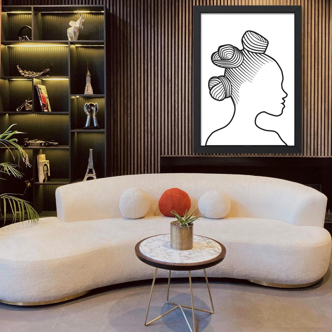 Woman With Bantu Knots, Modern Wall Art, Wall Art Decor, African Wall ...