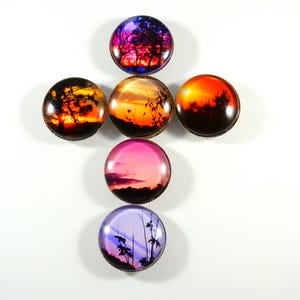 Sunset 1" Round Glass Cabochon Magnets - Etsy