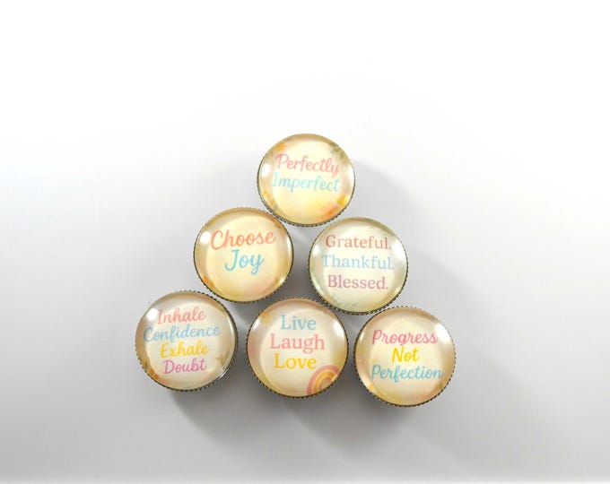 Motivational Quote Glass Magnets – Set of 6 | Uplifting Fridge Decor in ...