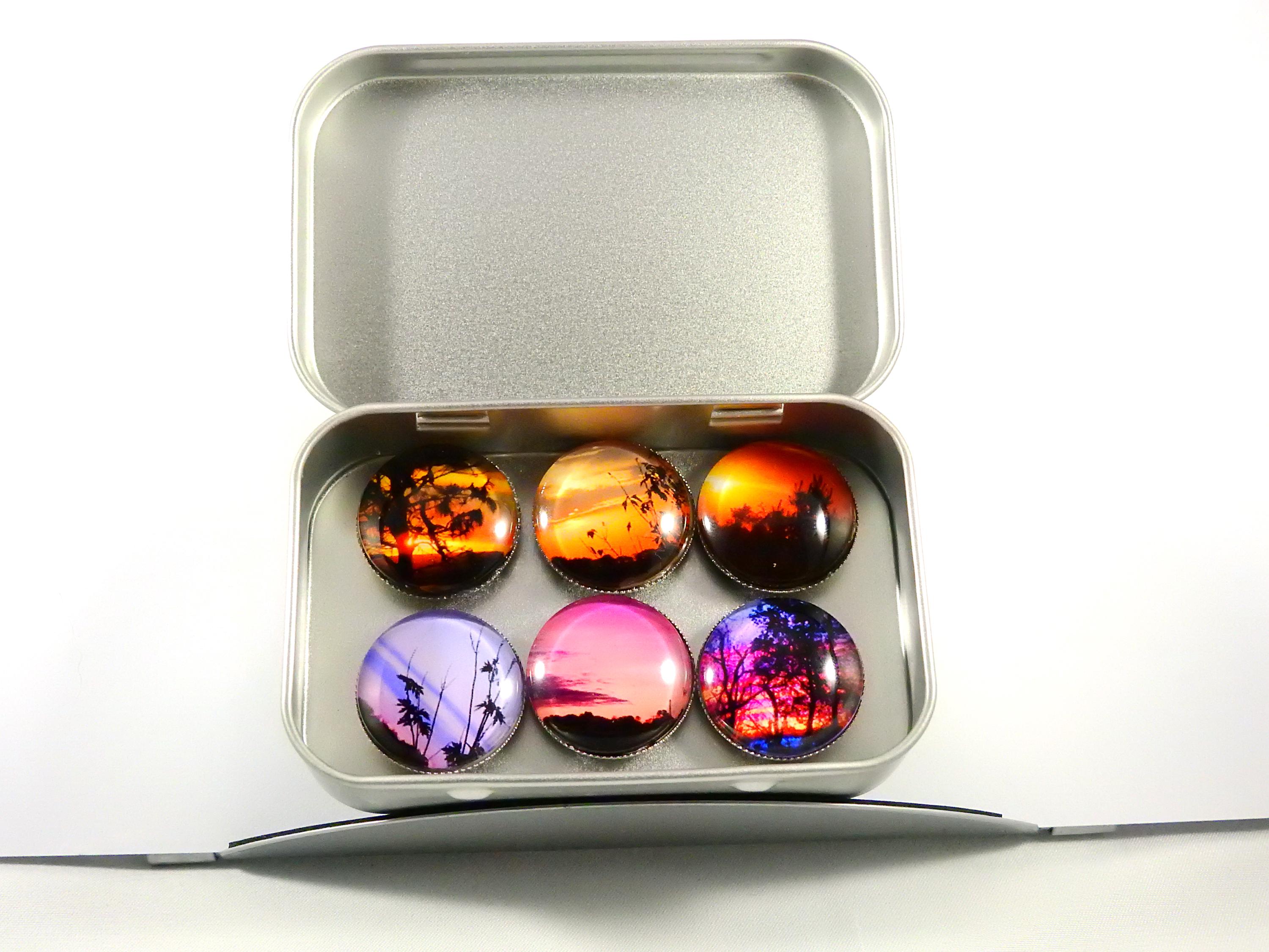 Sunset 1" Round Glass Cabochon Magnets - Etsy