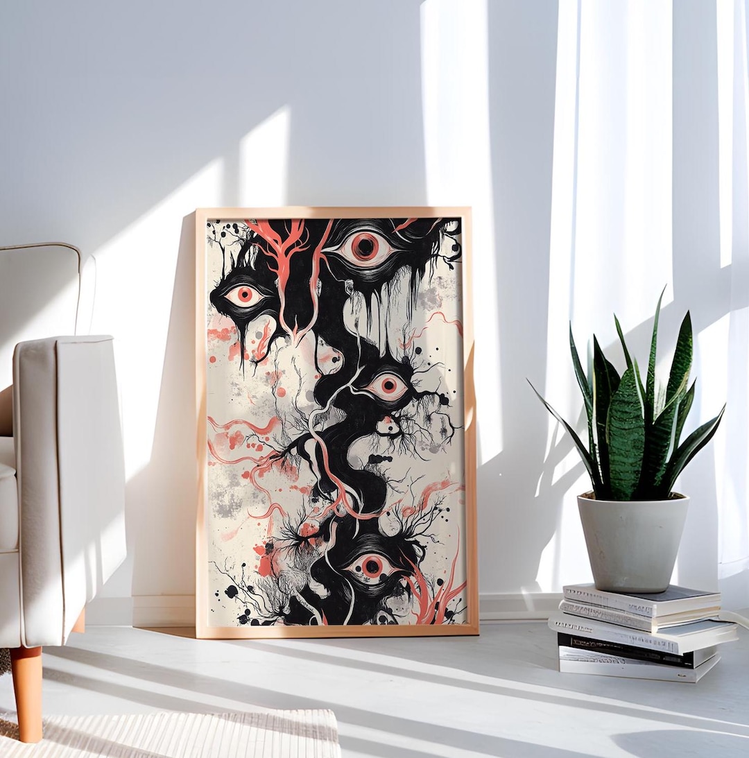 Eerie Vision Digital Art Print | Surreal Horror Eye Wall Art | Occult ...