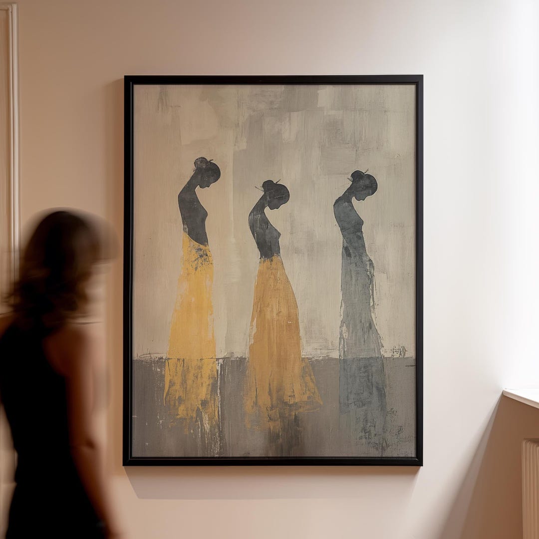 Elegant Figures Digital Art Print | Minimalist Silhouette Poster ...