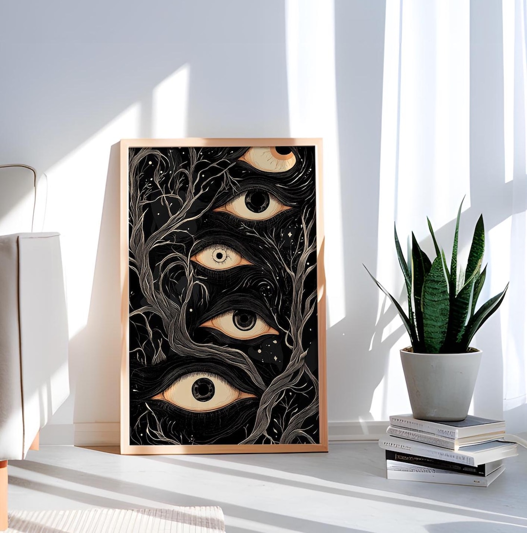 Mystical Eyes Digital Art Print | Surreal Visionary Wall Art | Dark ...