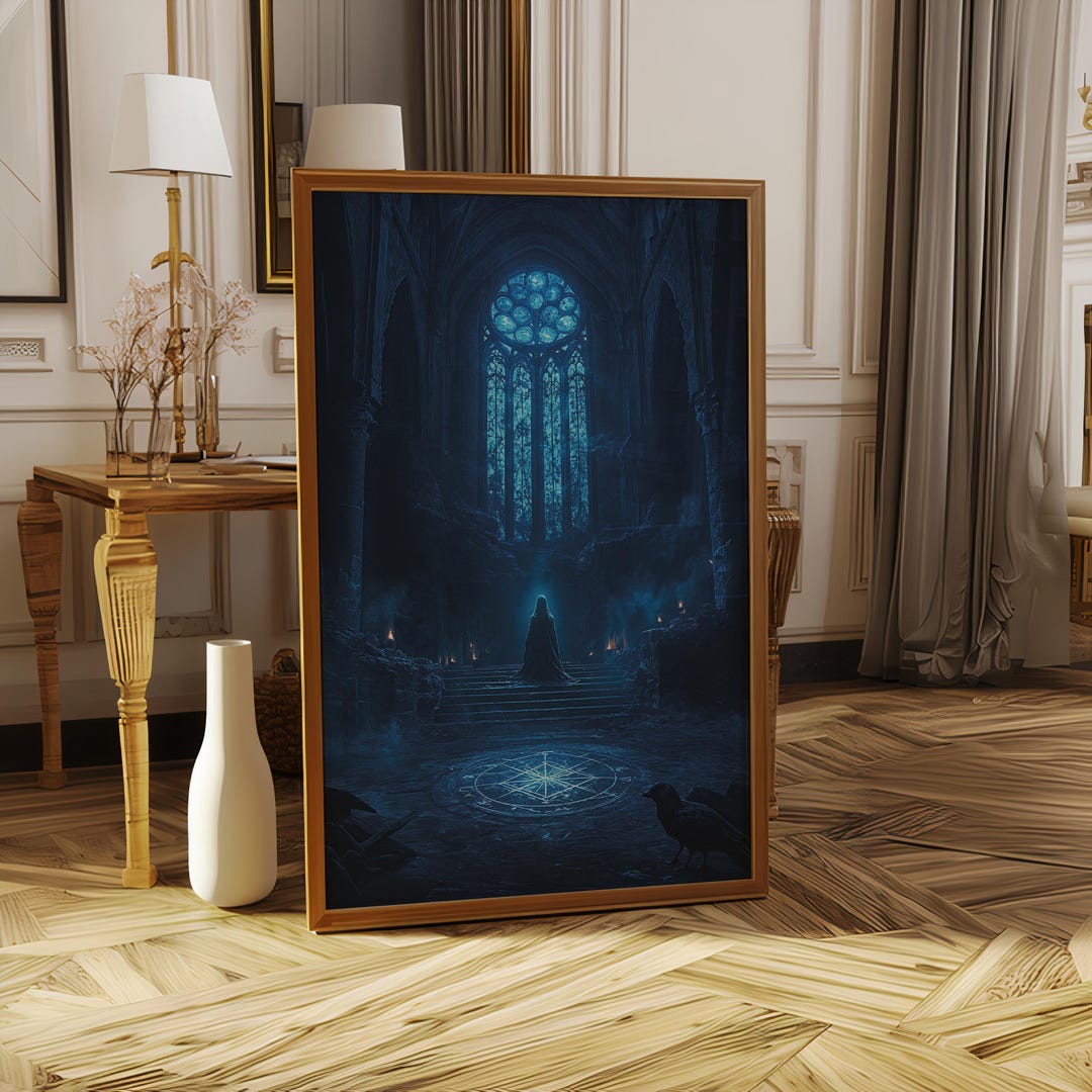 Dark Gothic Cathedral Digital Art Print | Occult Fantasy Wall Decor ...