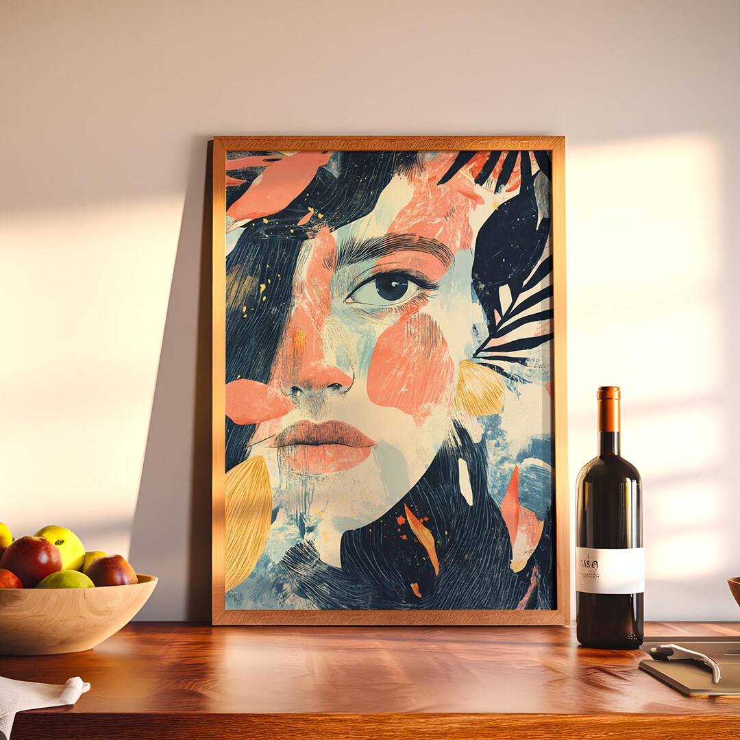 Abstract Portrait Digital Art Print | Modern Expressionist Wall Art ...
