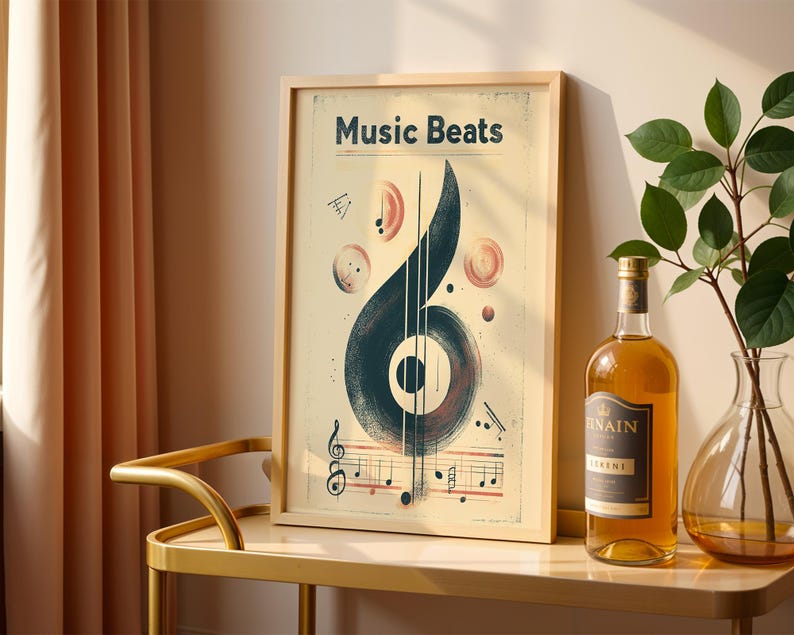Treble Clef Art Print: Abstract Music Poster (digital Download) - Etsy