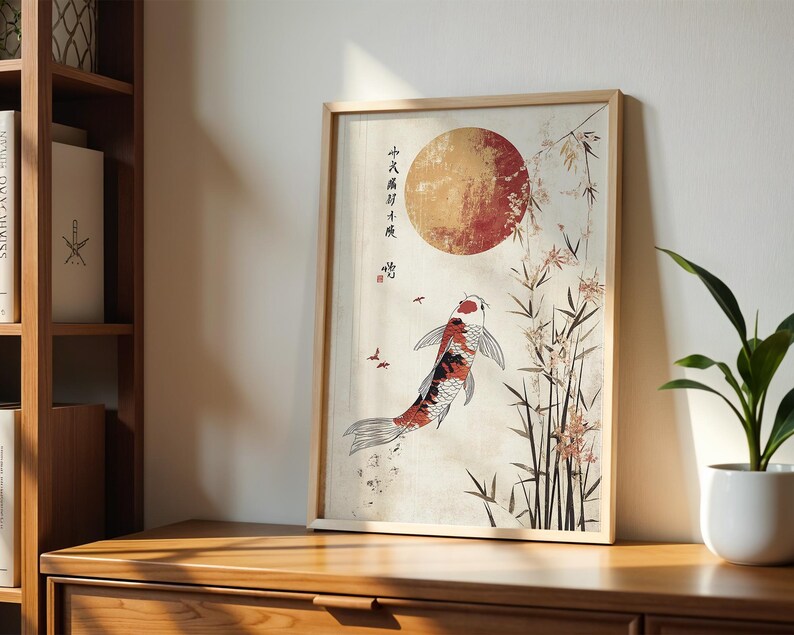Japanese Koi Fish Art Print: Vintage Asian Decor (digital Download) - Etsy