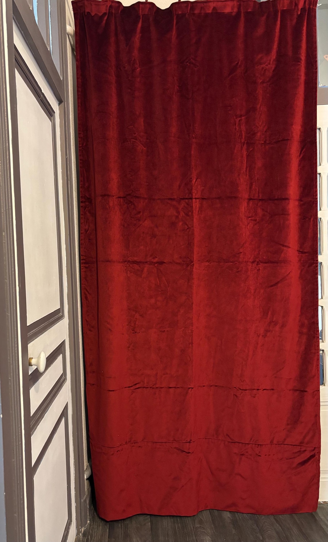 Vintage Ruby Red Velvet Curtain Panel: French Château Tassel Tieback - Etsy