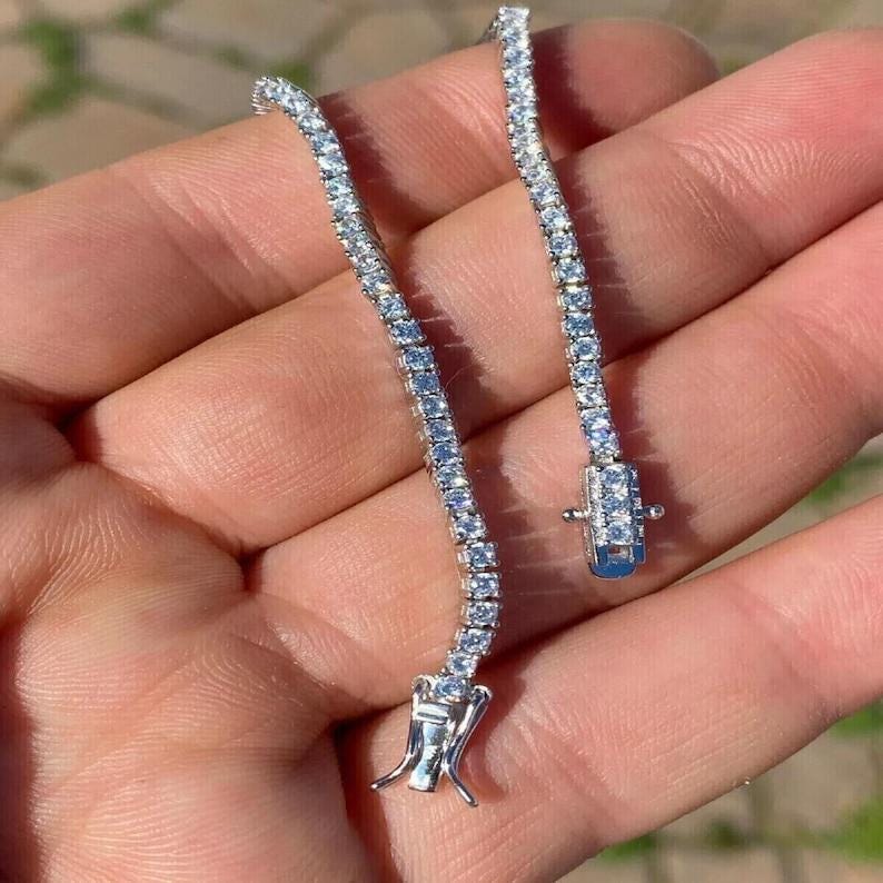 4CT Round Lab Grown Diamond Tennis Bracelet, Minimalist Tennis Bracelet ...