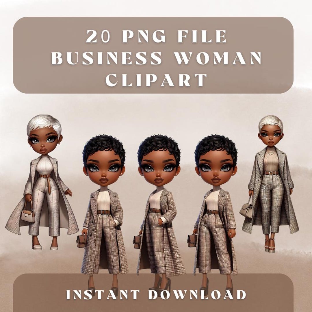 20 Black Lady Boss Clipart, African American, Business Fashion Girl PNG ...