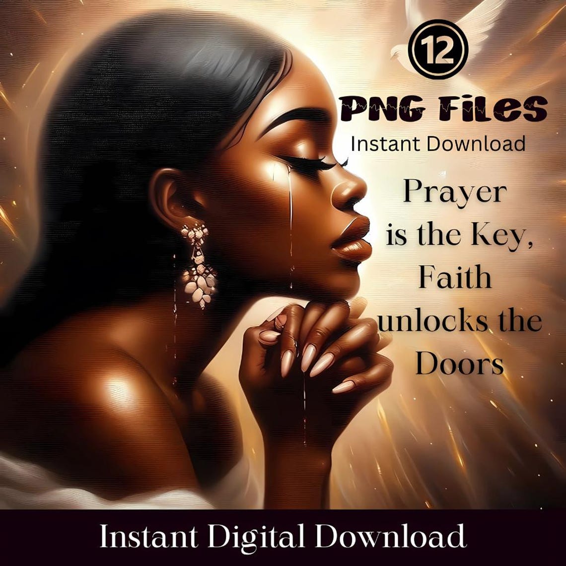 12 Beautiful Praying Women Clipart Black Women Praying Hands Clipart ...