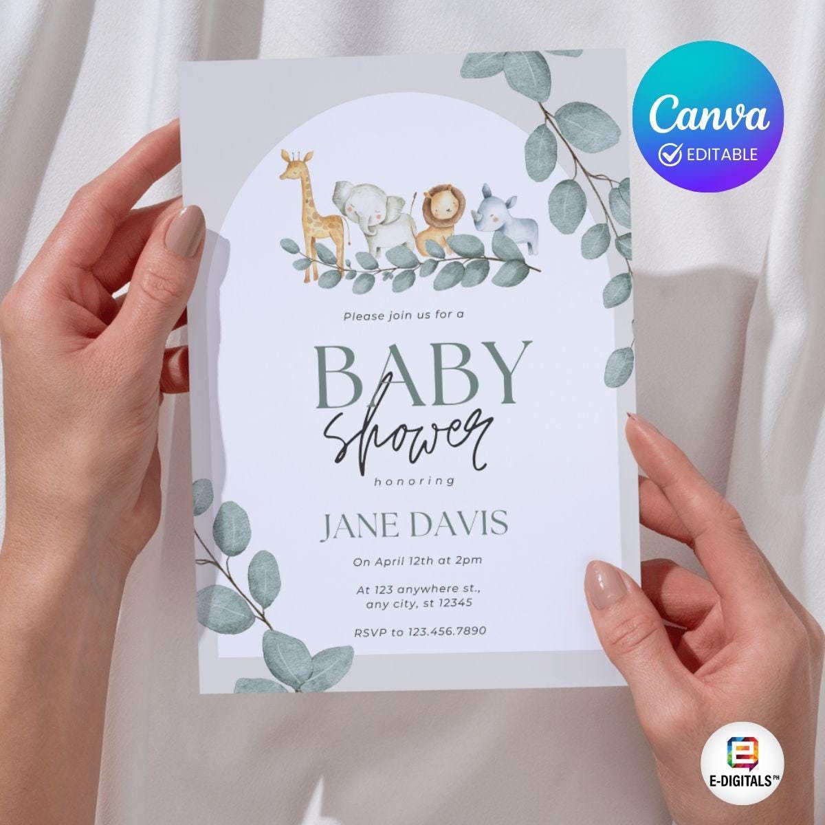 Editable Baby Shower Invitation Template | Digital Download ...