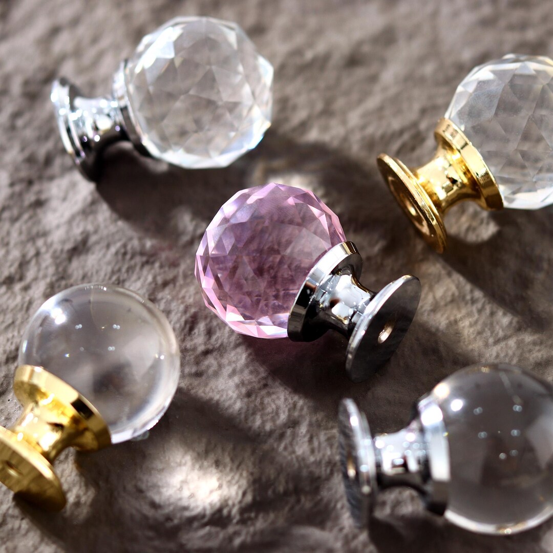 Decorative Glass Knobs 3-color Transparent Knobs for Drawers, Glass ...