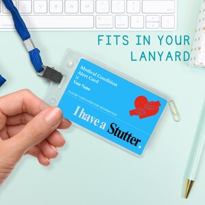 Stutter Medical Card, Speech Disorder Alert ID Card, Communication ...
