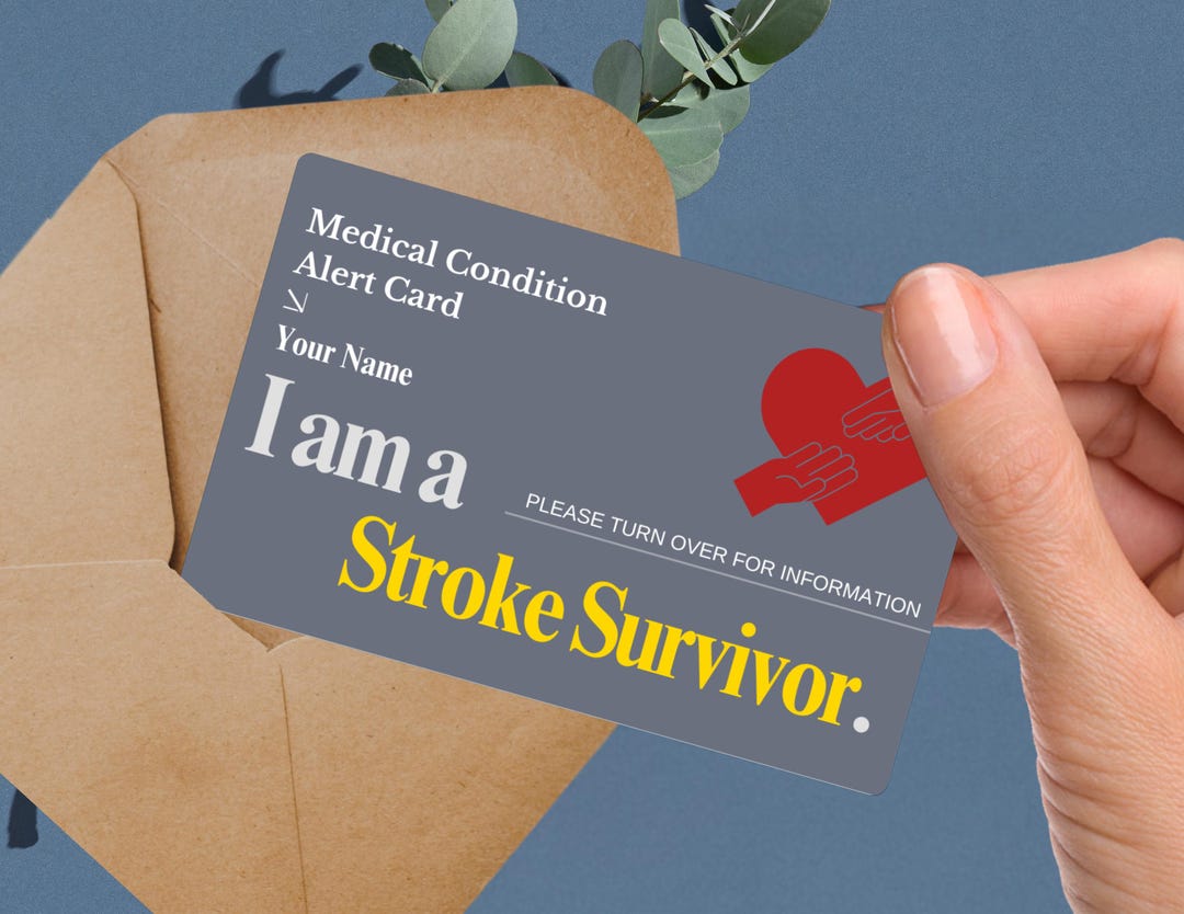 Custom Stroke Survivor Medical Alert Card: Emergency ID - Etsy