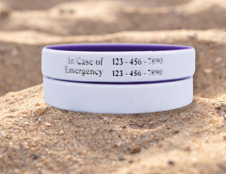 Custom Engraved Silicone Medical Alert Bracelet: Emergency Contact ID ...