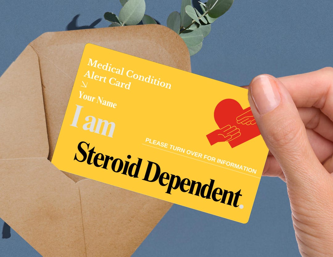 Steroid Dependent Medical Alert Card: Adrenal Insufficiency ID - Etsy
