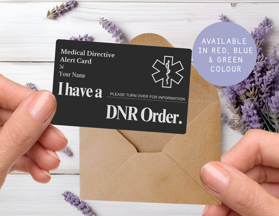 Personalized DNR Medical Alert Card, Engraved Aluminum - Etsy