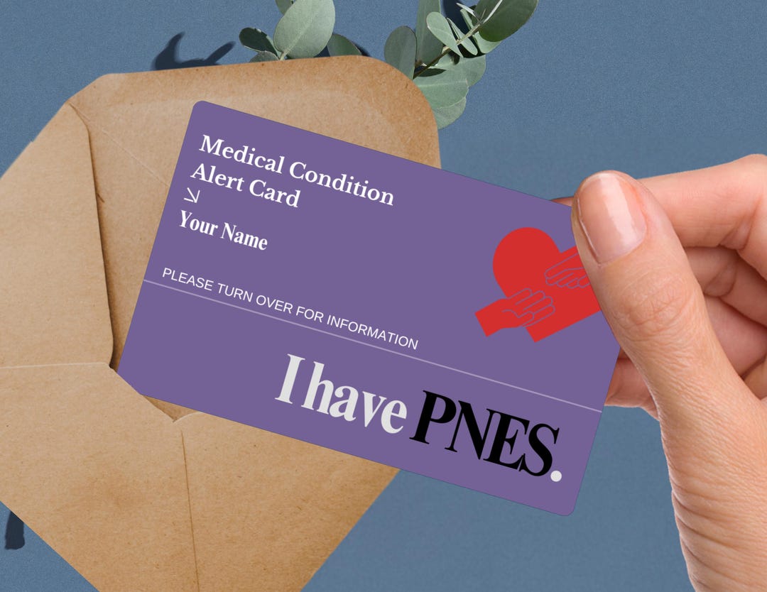PNES Medical Alert Card, Psychogenic Seizure Disorder ID, Non Epileptic ...