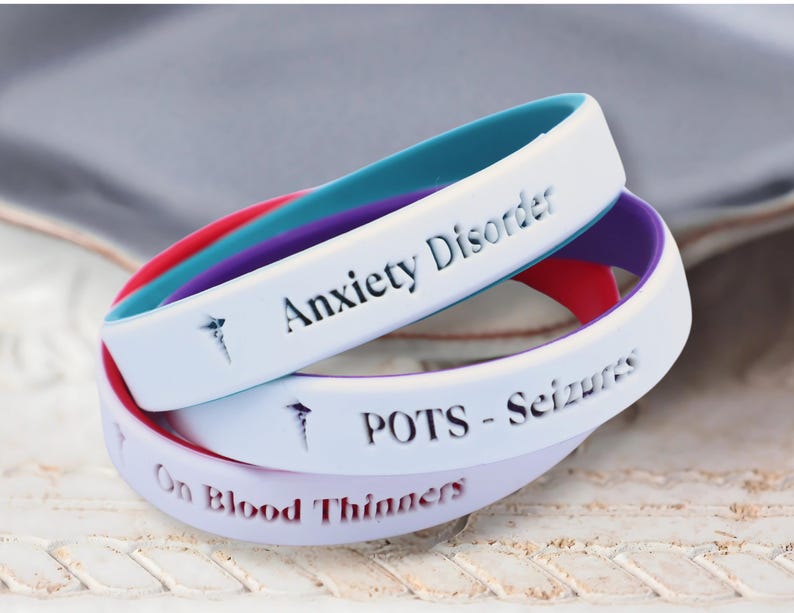 Custom Engraved Silicone Medical Alert Bracelet: Emergency Contact ID ...