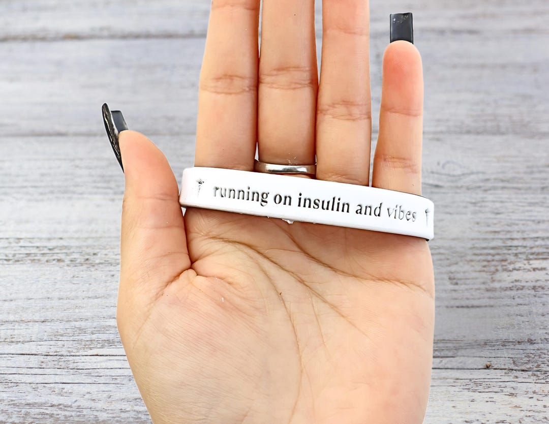 Custom Engraved Silicone Medical Alert Bracelet: Running on Insulin and ...