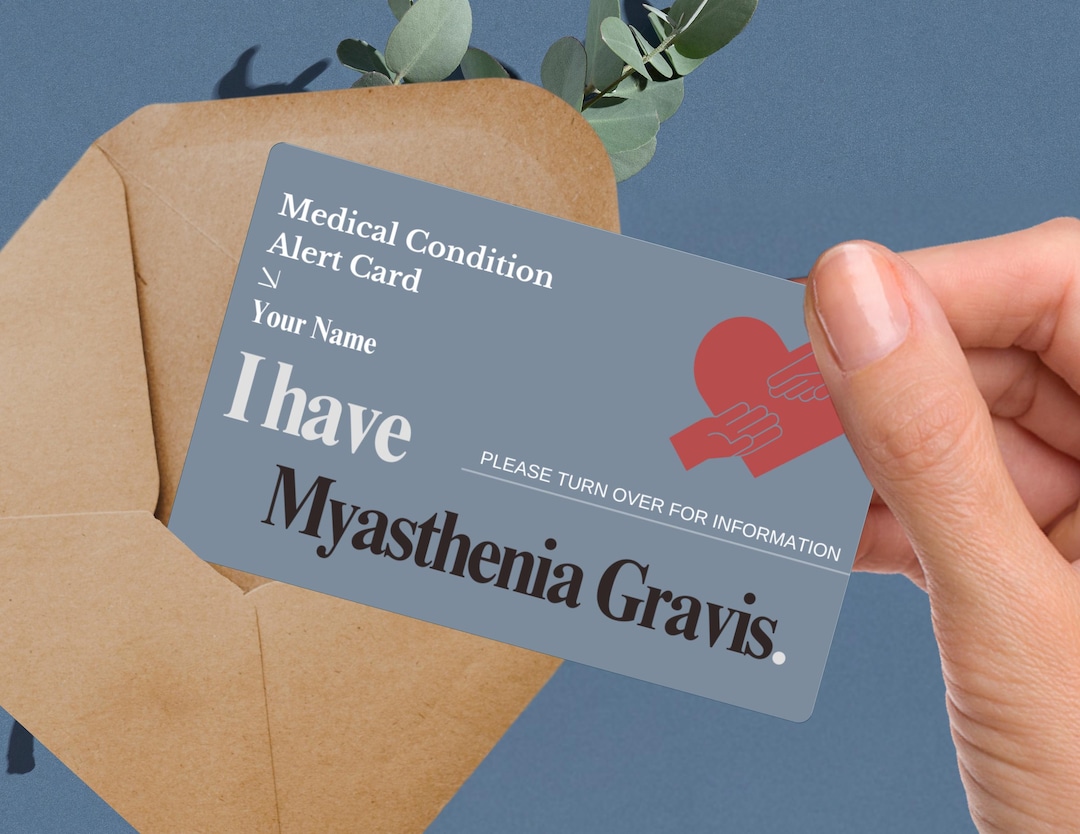 Myasthenia Gravis Medical Alert Card: Neuromuscular Condition ID - Etsy