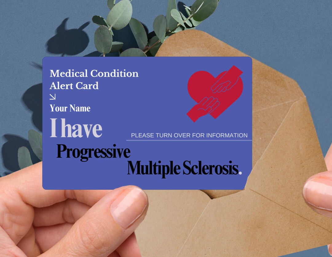 Progressive Multiple Sclerosis Medical Alert Card, MS Disorder ID ...