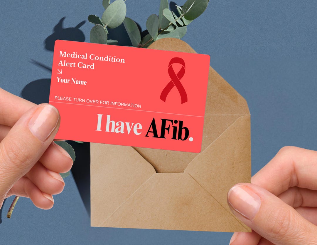 Custom Afib Medical Alert Card: Atrial Fibrillation ID - Etsy