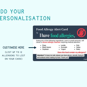 Personalized Bilingual Food Allergy Card: French Travel Dining Alert - Etsy