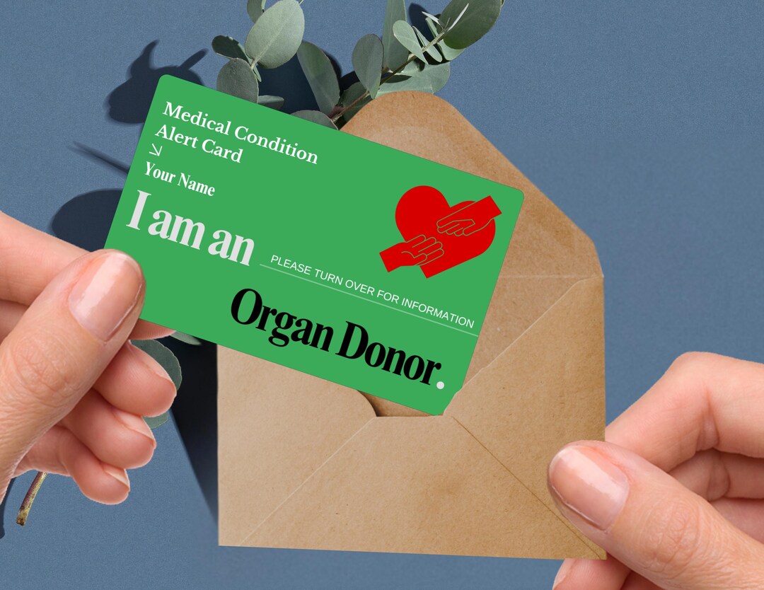 Personalized Organ Donor Medical Alert Card: Emergency Contact ID - Etsy
