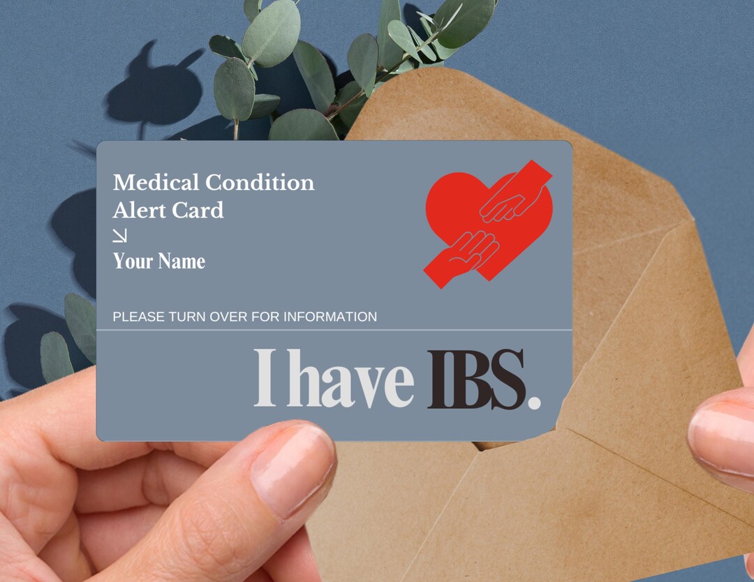 IBS Medical Alert Card, Irritable Bowel Syndrome ID, Chronic Digestive Disorder Tag ...