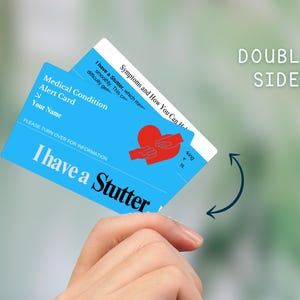 Stutter Medical Card, Speech Disorder Alert ID Card, Communication ...