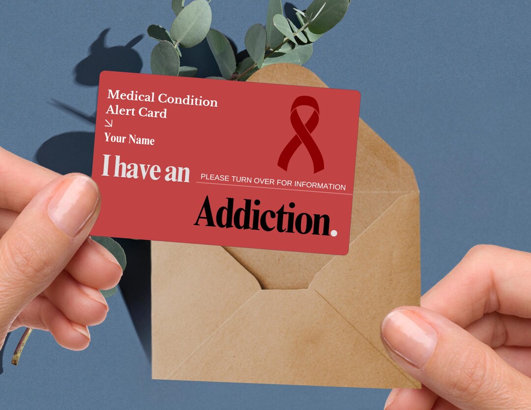 Addiction Medical Alert Card, Emergency Contact Info, Aluminum ID - Etsy