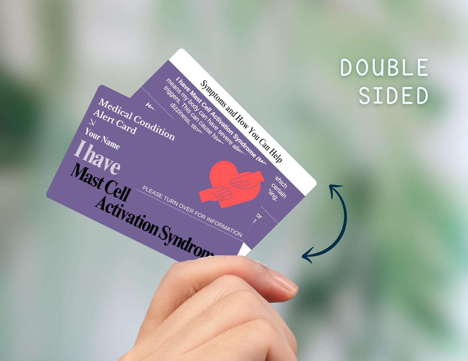 MCAS Medical Alert Card: Mast Cell Activation Syndrome ID - Etsy