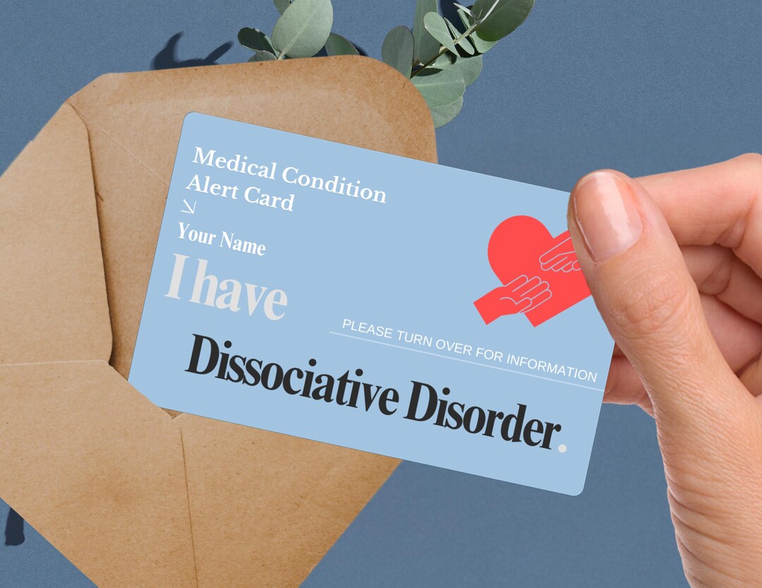 Dissociative Disorder Medical Alert Card, DID Awareness ID, Mental ...