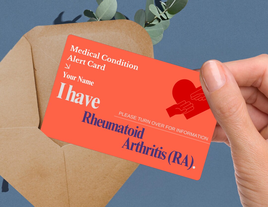 Rheumatoid Arthritis Medical Alert Card: Personalized Emergency ID - Etsy