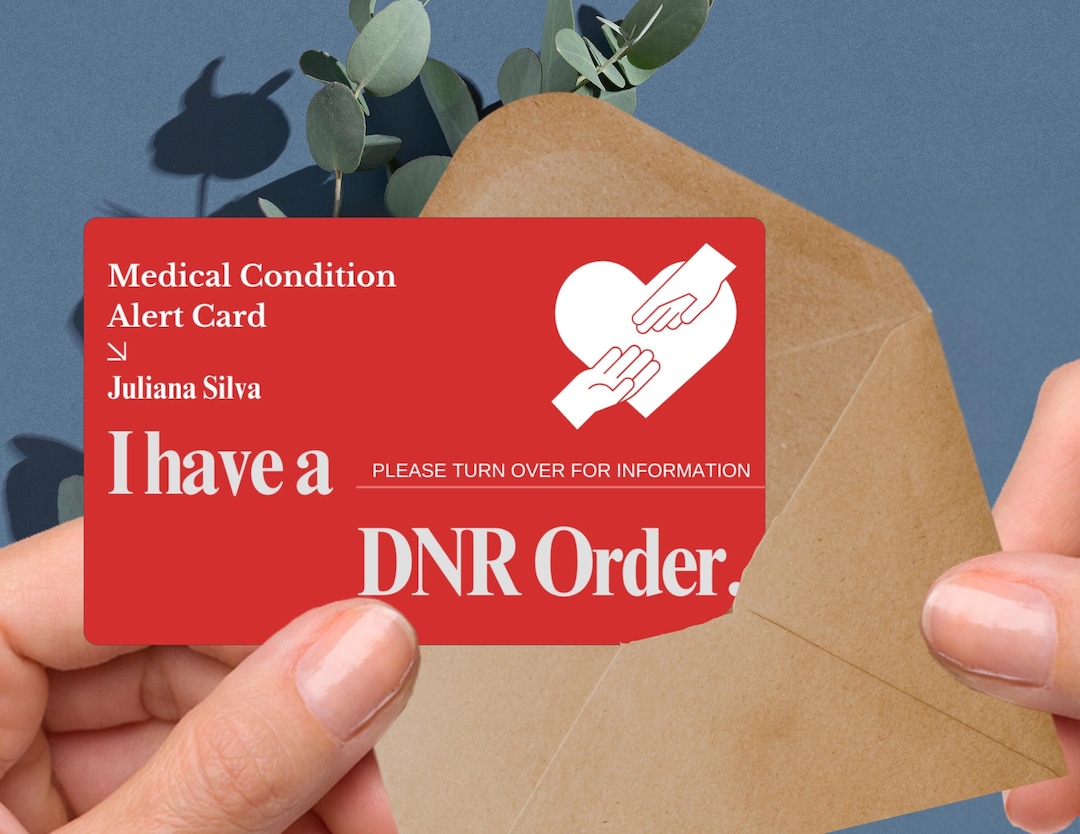 Personalized DNR Medical Alert Card: Waterproof Emergency ID - Etsy