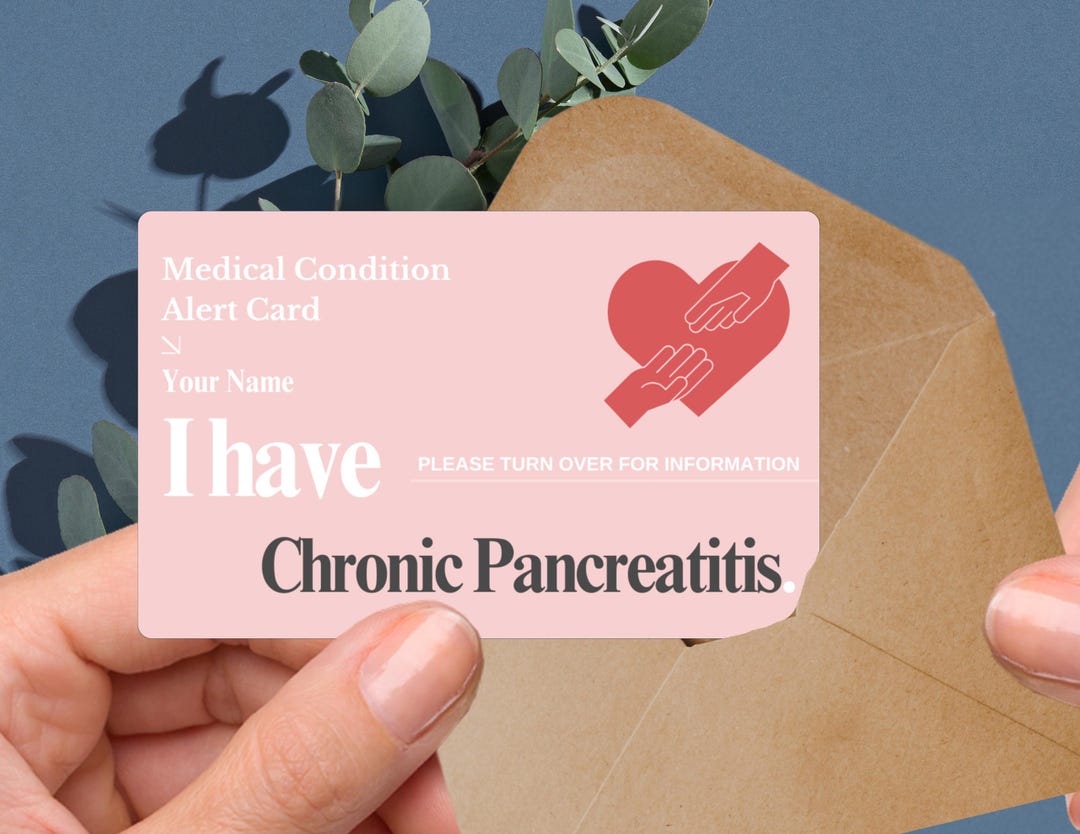 Chronic Pancreatitis Medical Alert Card, Personalised Pancreatic ...