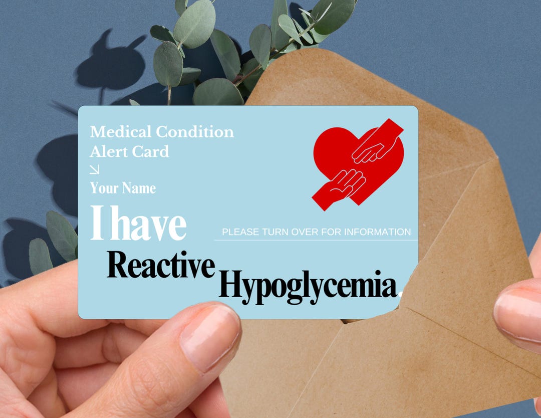 Reactive Hypoglycemia Medical Alert Card: Personalized Emergency ID - Etsy