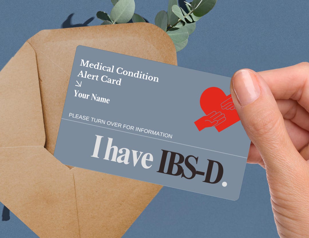IBS-D Medical Alert Card, Irritable Bowel Syndrome ID, Chronic ...