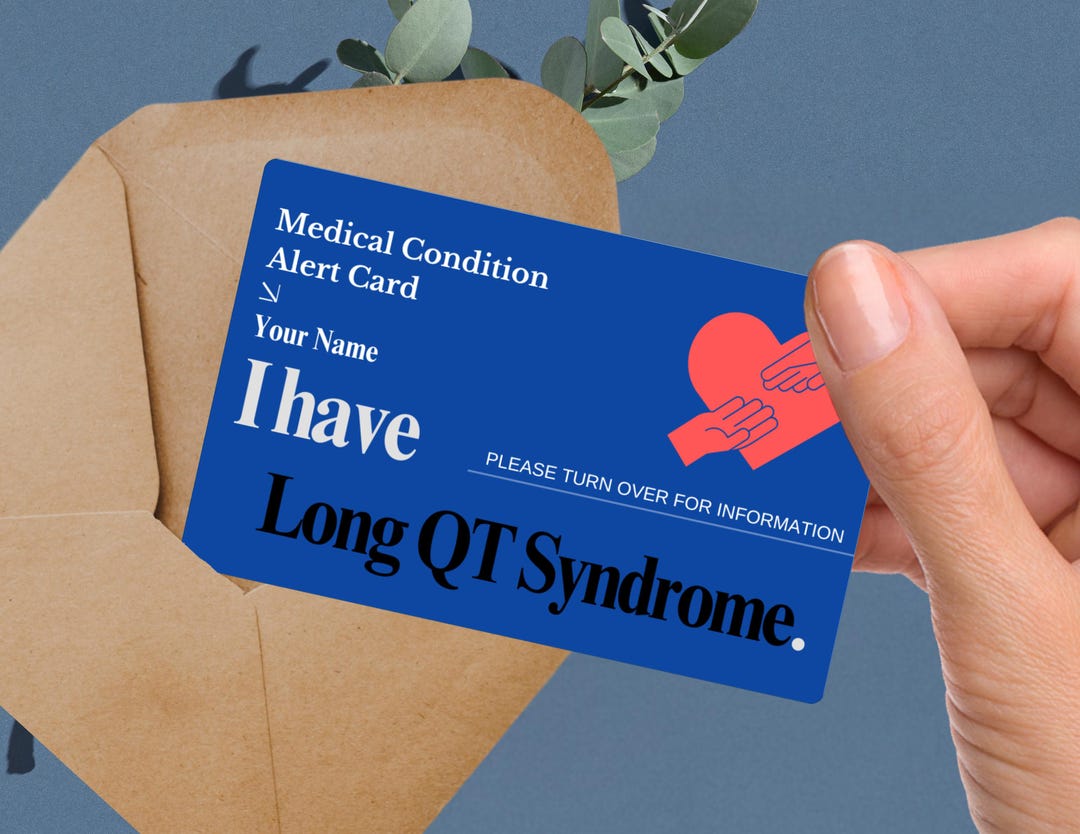 Long QT Syndrome Medical Alert Card: Emergency Contact ID - Etsy