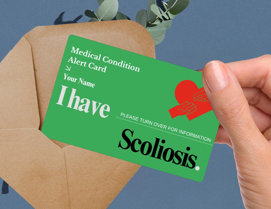 Personalized Scoliosis Medical Alert Card: Emergency Contact ID - Etsy