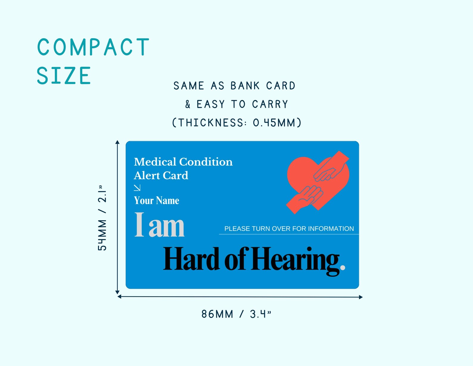 Personalized Hard of Hearing Medical Alert Card: Emergency Contact ID ...