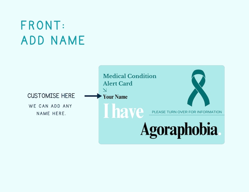 Agoraphobia Medical Alert Card: Emergency Contact ID - Etsy
