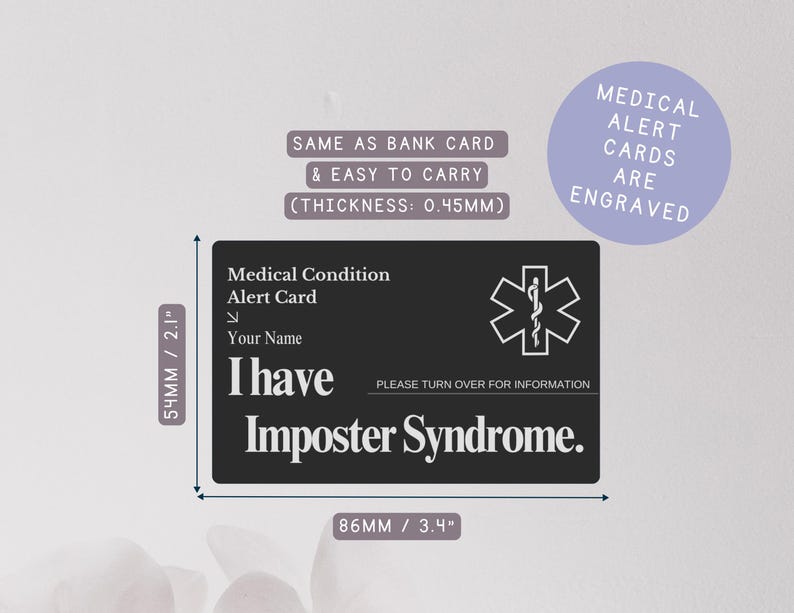 Imposter Syndrome Support Card – Confidence Reminder Wallet ID ...